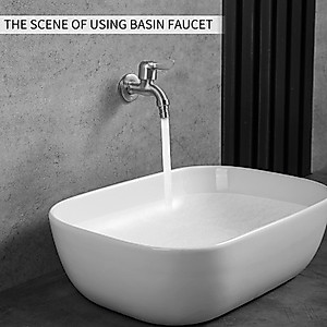 JUMXSRLE Short 304 Stainless Steel Special External Leak-Proof and Rust-Proof Water Faucet for Washing Machine, Sink,Bathtub, Mop Pool,Washbasin,Garden and Swimming Pool Water-tap for Various Uses