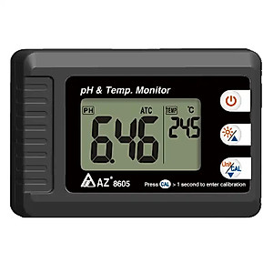 pH & Temperature Meter Big Display Compact pH & Temperature Monitor 0.00~14.00 ±0.1-5.0~60.0℃ ±0.5℃ AZ 8605