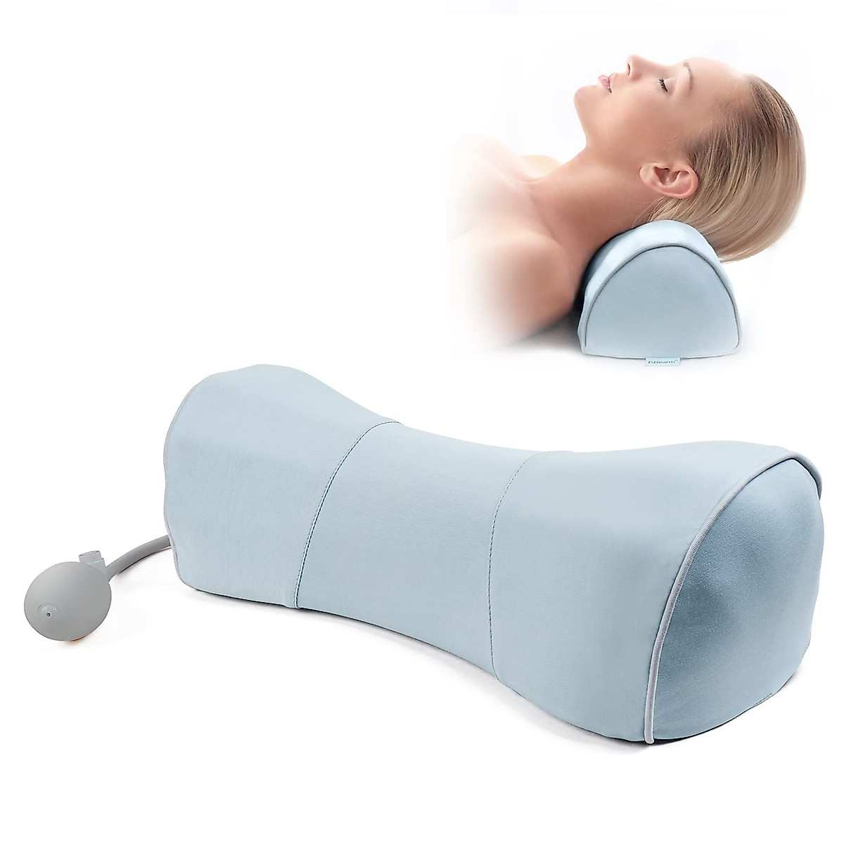 RESTCLOUD Adjustable Neck Roll Pillow, Neck Pillow for Pain Relief Sleeping, Memory Foam Cervical Pillow for Neck Pain Relief