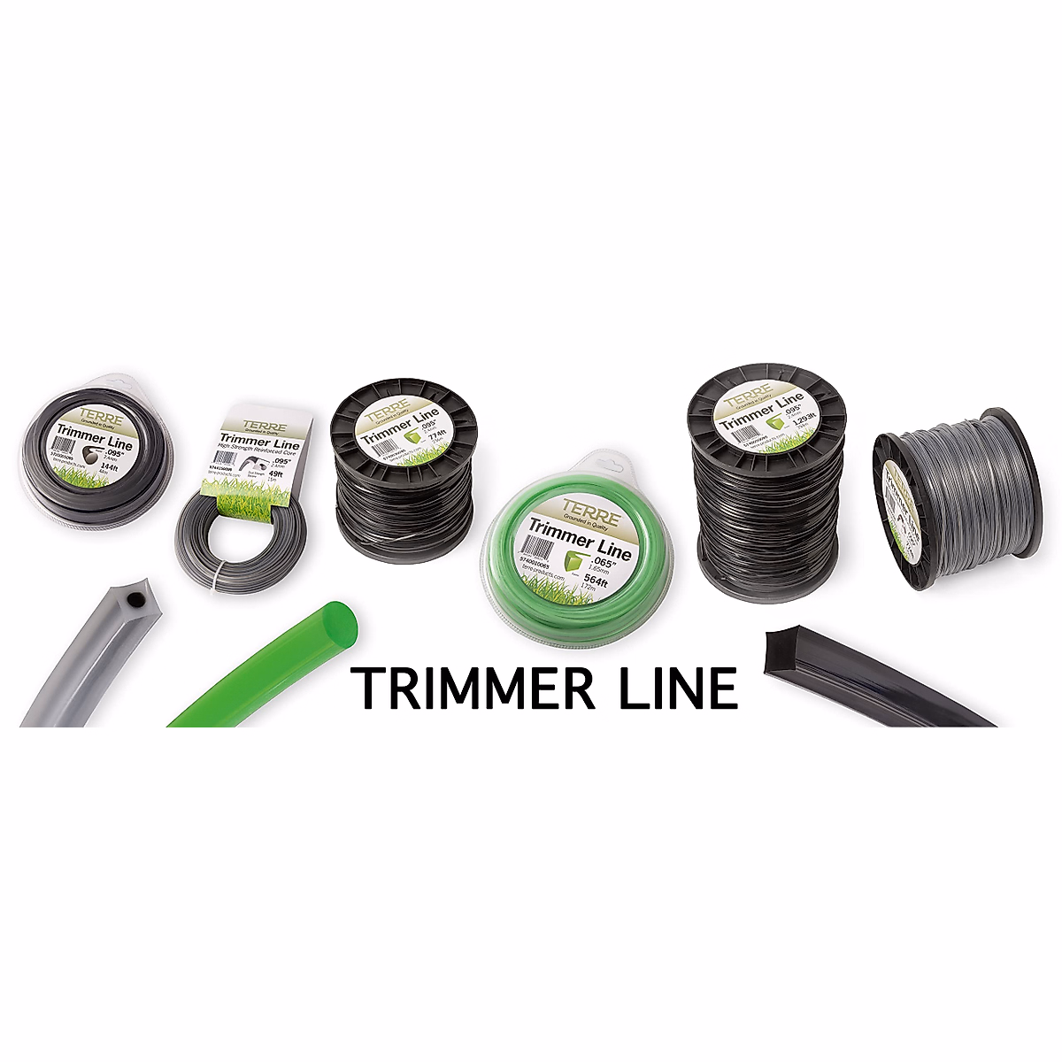 Terre Products - Residential Grade 065 Trimmer Line Square, 1 lb. Quality Weed Wacker String, Line Length 564 ft. or 172m, Weed Eater String Size .065 in. or 1.65mm