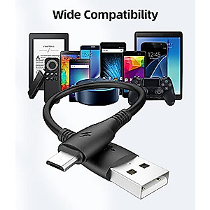 HOTNOW Micro USB Cable 0.5ft 6 inch Short Cords, [3 Pack,0.5FT] Android Charger Durable Short Cable Fast Charging Cord for Samsung Galaxy S7 S6 S7 Edge S5,Note 5,PS4,Power Bank and More