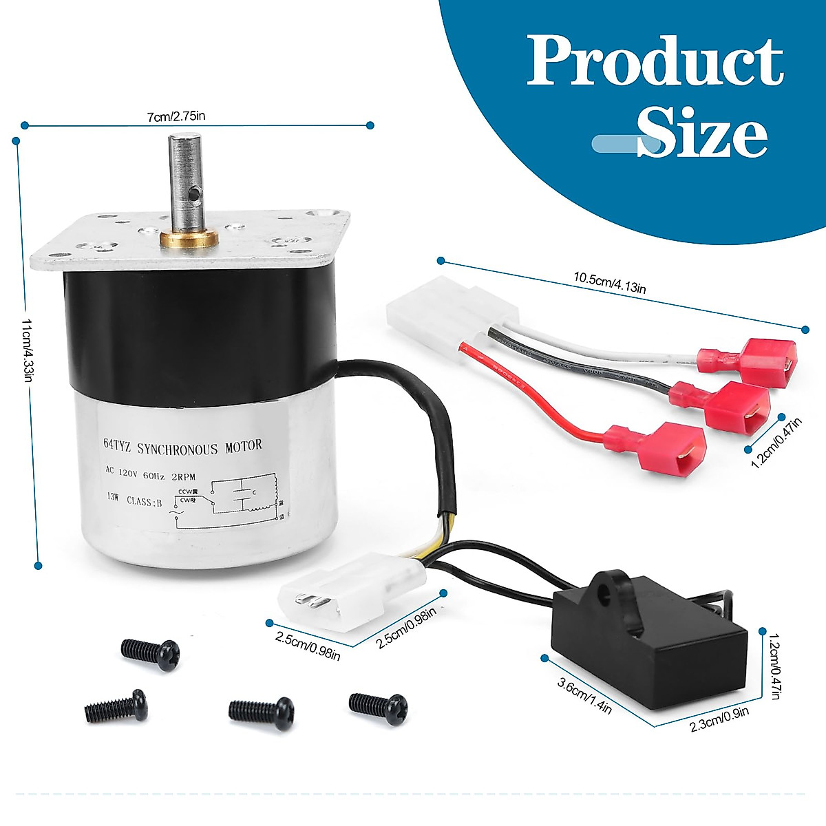 SRV7000-670 Auger Feed Motor Compatible with Pelpro and Pleasant Hearth Pellet Stoves, 2RPM Auger Motor