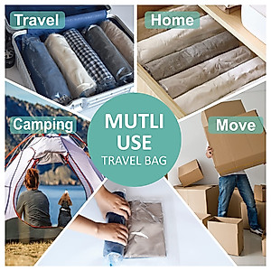Compression Bags for Travel - Travel Essentials - 16 Pack Space Saver Bags - No Vacuum Needed - Compression Packing Bags for Cruise Accessories