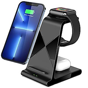 Wireless Charger for iPhone 14 Pro, Wireless Charging Station Compatible with iPhone 14 Pro Max 13 12 11 Series, iWatch Charger for Apple Watch 8 7 SE 6 5 4 3 2 1, Airpods Pro 2/Airpods 3rd Generation
