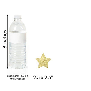 Big Dot of Happiness Gold Glitter Star - No-Mess Real Gold Glitter Cut-Outs - Party Confetti - Set of 24