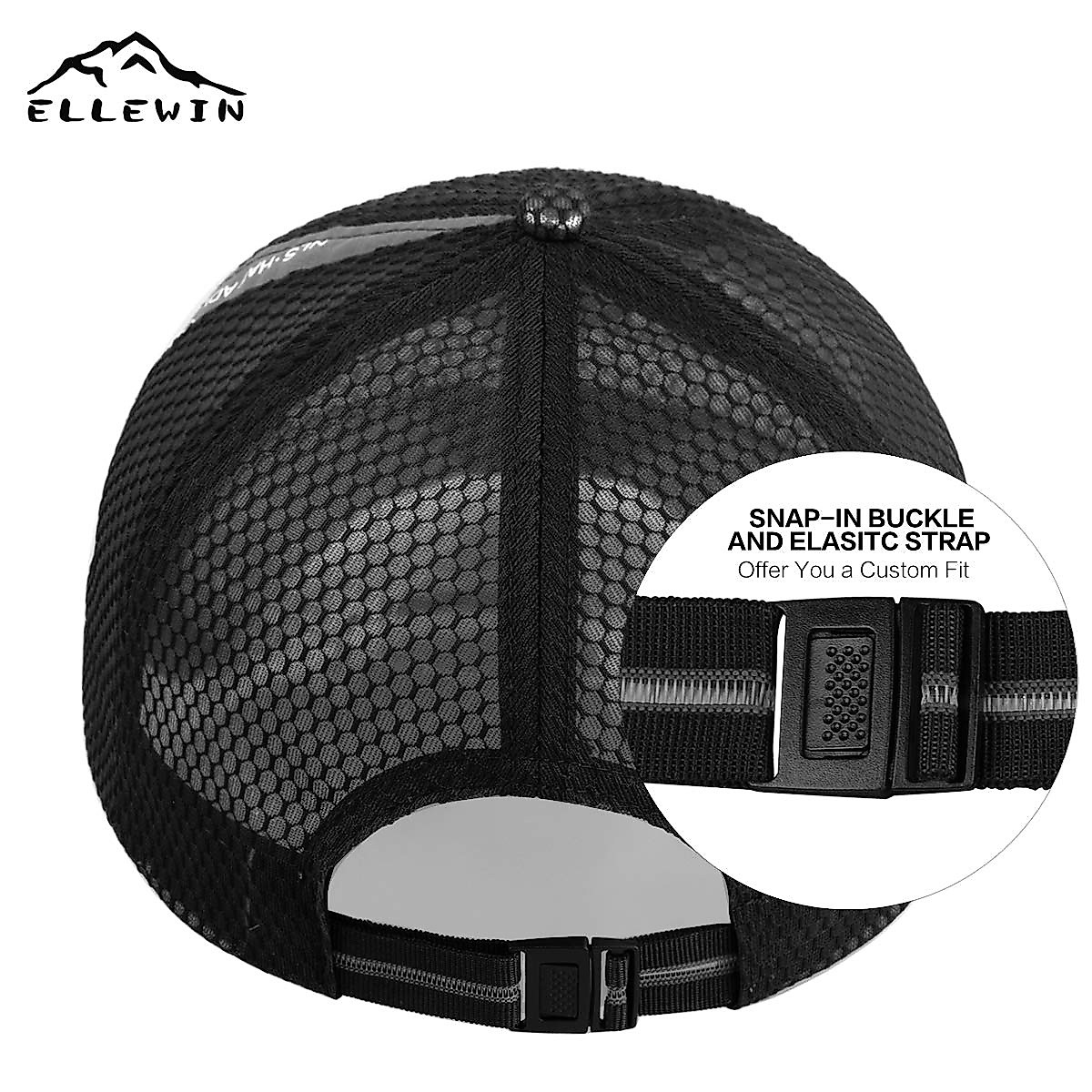 ELLEWIN Unisex Breathable Full Mesh Baseball Cap Quick Dry Running hat Lightweight Cooling Water Sports Hat