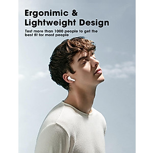 ZZU Wireless Earbuds, 2025 Ear Buds with Big Bass Stereo Sound, Lightweight Bluetooth Earbuds with 48 Hours Playtime, in-Ear Fit Earphones, IPX7, Hands-Free Calls with AI for iPhone, Android, Pad