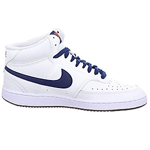 Nike Men's Court Vision Mid Sneaker, Black/White, 12 Regular US