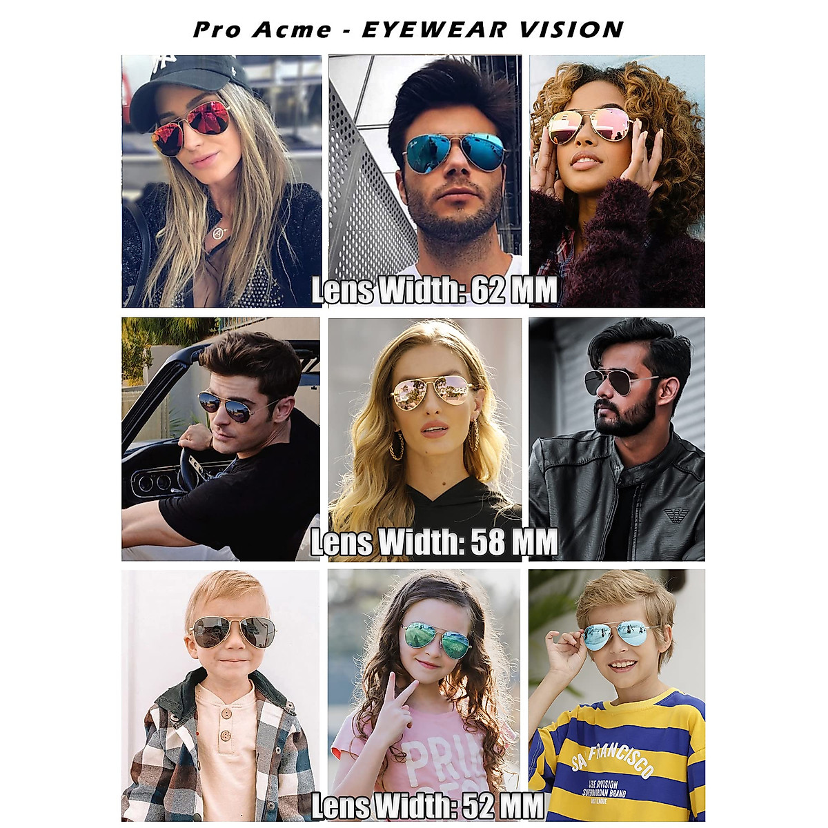 Pro Acme Polarized Aviator Sunglasses for Men and Women 100% UV Protection, 58mm (Gold Frame/Pink Mirrored Lens)