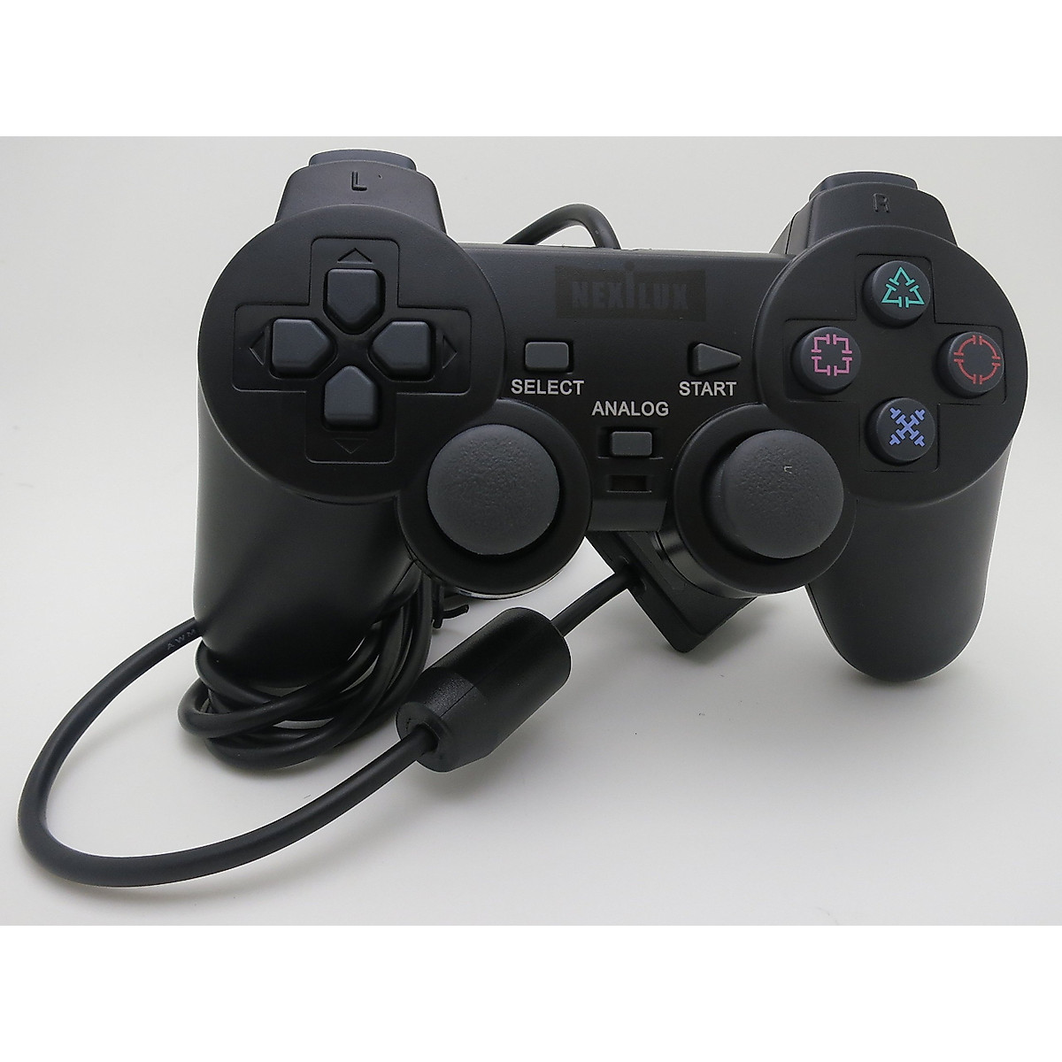 NEXiLUX PS2 Controller Compatible with Sony Playstation 2 & Ps1 / Psone, Black