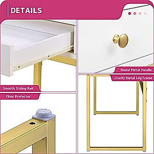 ACME FURNITURE Acme 92312 Coleen Desk, White & Brass
