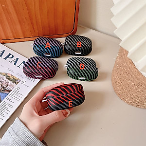 DAYJOY Dual Color Carbon Fiber Pattern Hard Plastic Protective PC Case Cover Sleeve Compatible with Sony WF-1000XM4 Earbuds, Frosted Touch Feel Protective Skin Sleeve with Carabiner (B)