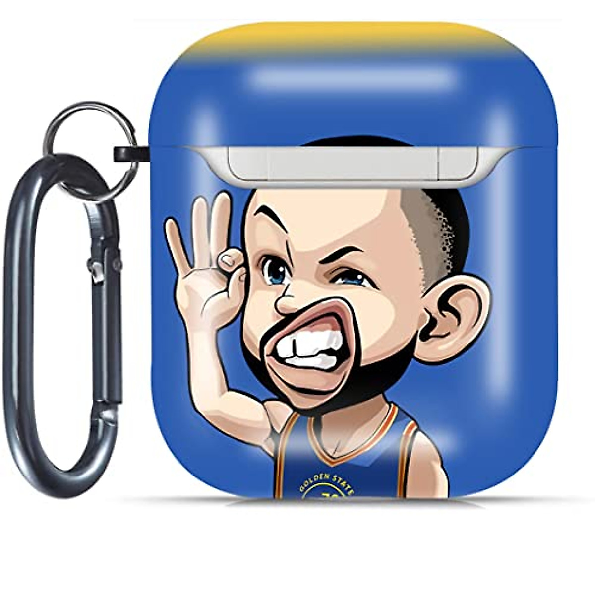 Airpods Case,Onewly Basketball Cartoon Case for Airpods with Keychain,Shockproof Case Compatible with Airpods 2/1 for Women and Man(Curry)