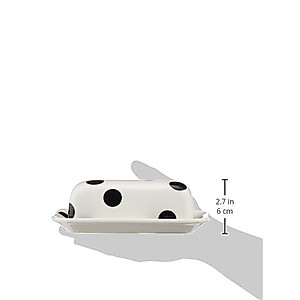 KATE SPADE Deco Dot Covered Butter Dish, 1.65 LB, White