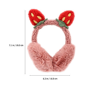 SOIMISS Women Girls Earmuff Plush Winter Warm Ear Muffs Chic Strawberry Ear Warmer