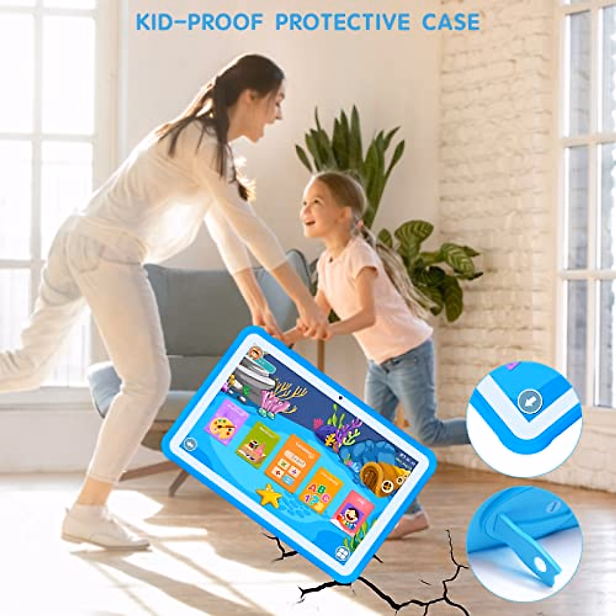 Kids Tablet, Trayoo 10.1 Inches Tablet for Kids, Android 11 2GB 32GB Toddler Tablet with Dual Camera, WiFi, Bluetooth ,Pre-installed App,Parent Control, Education, Games, Fit for Age 3-14