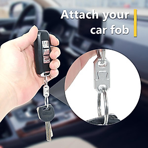 JEINAPA 2Pack Aluminum Magnetic Quick Release Keychain, Detachable & Portable Key Holder for Bags, Purses & Belts, Silver＆Black (Square Corner)