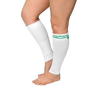 Vagabond 3XL and 2XL Wide Calf Toeless Compression Socks -15-20 mmHg for Fatigue, Pain, Leg Swelling, Comfy Compression (White, 3X-large)
