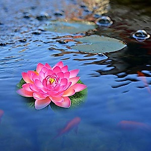 2pcs Artificial Floating Plant Water Lily Flower and Leave Pad Fish Landscape Decoration for Home Garden Pond Pool Aquarium