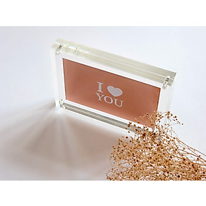 I LOVE YOU Sound Wave Prints - Bronze Foil Soundwave Art in Acrylic Frame Gift for 8th Wedding Anniversary, Birthday, Valentines Day Gift