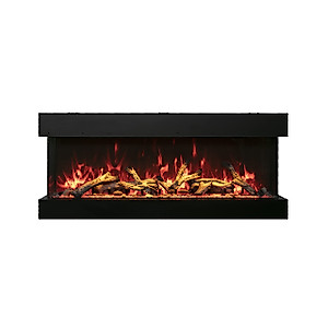60-TRU-View-XL XT - 3 Sided Electric Fireplace 60 Inch, 3-Sided Glass Fireplace Heater w/Remote Control & 8H Timer, Thermostat, Black, Adjustable Brightness, Realistic Flame Effects