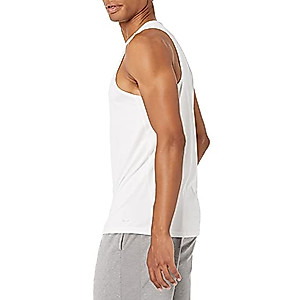 Amazon Essentials Men's Tech Stretch Tank T-Shirt, White, Large