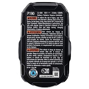 Ryobi P190 2.0 Amp Hour Compact 18V Lithium Ion Battery w/ Cold Weather Performance and (Charger Not Included / Battery Only)