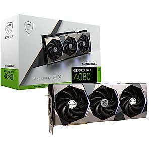 MSI Gaming GeForce RTX 4080 16GB GDRR6X 384-Bit HDMI/DP Nvlink Tri-Frozr 3 Ada Lovelace Architecture Graphics Card (RTX 4080 16GB SUPRIM X)