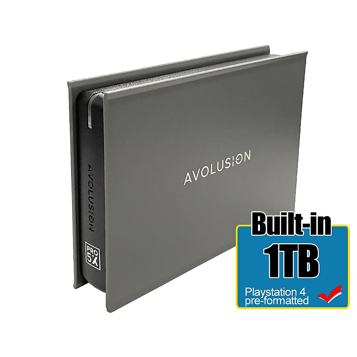 Avolusion Mini Pro-5X 1TB USB 3.0 Portable External Gaming Hard Drive - Grey (for PS4, Pre-Formatted) (Renewed)