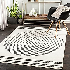 Artistic Weavers Penrod Modern Geometric Area Rug,5' x 7',Black/Ivory