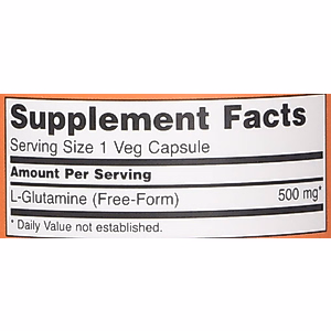 Now Foods Glutamine 500mg Capsules, 120 CT