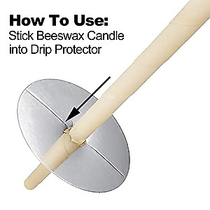 PAGOW 100 Pack Beeswax Candle Protectors - Personal Ear Care Protective Disk,Church Candles with Drip Protectors/Disc (Dia. 3.15inch) (100)