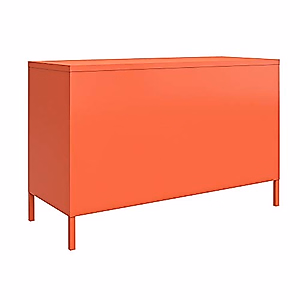 Novogratz Cache 2 Door Metal Locker Accent Storage Cabinet, Orange