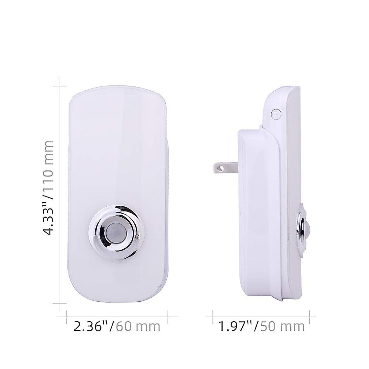 Bonashi 2 Pack LED Night Light Flashlight Motion Sensor Cut Light 3-in-1, Rechargeable Emergency Light, Auto Sensing Energy Saving Wall Mount Light Portable LED Torch White Small Size