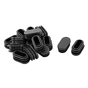 uxcell Plastic Office Oval Chair Leg Foot Cover Tube Insert 39 x 19mm 15 Pcs Black