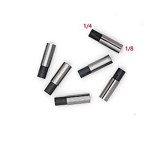 Chiloskit 6 Pics 1/4" to 1/8" Collet Chuck Driver Adapter 1/8" CNC Engraving Bit Router Converter for Engraving Lathe CNC Router Cutter Milling Bit