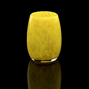 Totally Blown Glassworks Votive Candle Holder, Tea-light, Handmade Blown Glass, Accent Vase, Centerpiece, Home Decor, Artist Dehanna Jones, Seattle, WA. (Yellow Tequila Sunrise)