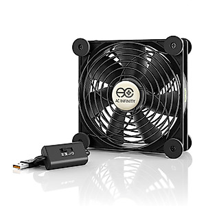 AC Infinity MULTIFAN S3, Quiet 120mm USB Fan, UL-Certified for Receiver DVR PlayStation Xbox Computer Cabinet Cooling
