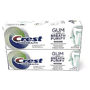 Crest Pro-Health Gum and Breath Purify, Healthy White Toothpaste with Fluoride, Fresh Mint, 4.1 oz (Pack of 2)