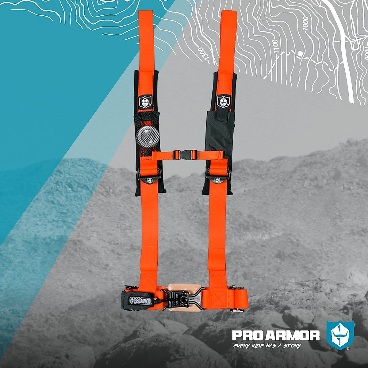 Pro Armor A114220OR Orange 4-Point Harness 2" Straps