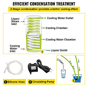 VEVOR Alcohol Still 18.5Gal/70L Alcohol Distiller with Ceramic Balls for Purer Wine Distillery Kit for Alcohol with Brewing Kit for DIY Whisky Wine Brandy