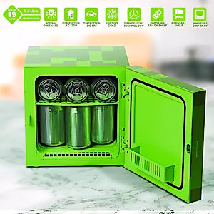 Minecraft Green Creeper 9 Can Mini Fridge 6.7L 10.4 x 10 x 10
