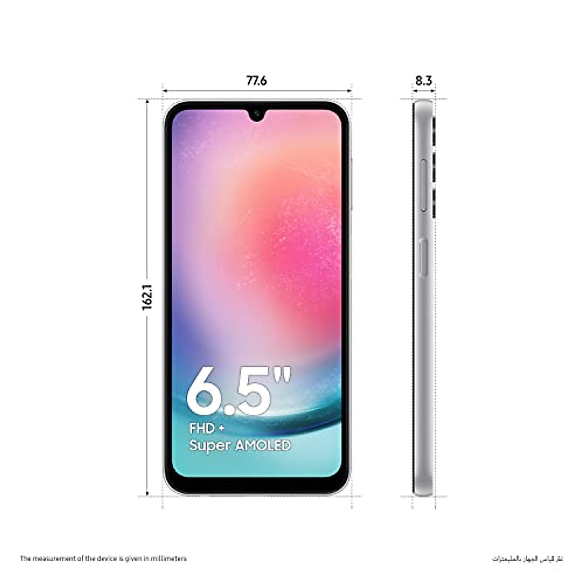 SAMSUNG Galaxy A24 4G LTE (128GB + 4GB) Unlocked Worldwide Latin Version (Only T-Mobile/Mint/Metro USA Market) 6.5" 50MP Triple Camera + (w/Fast 25w Wall Dual Charger) (Silver)