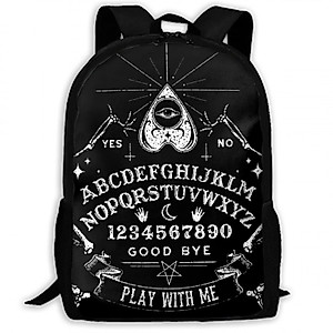 NiYoung Basic Laptop Backpack Stylish Bookbag Durable Vintage Skeleton Magic Ouija Board Black Laptop Backpack with Padded Straps for High School College Gift