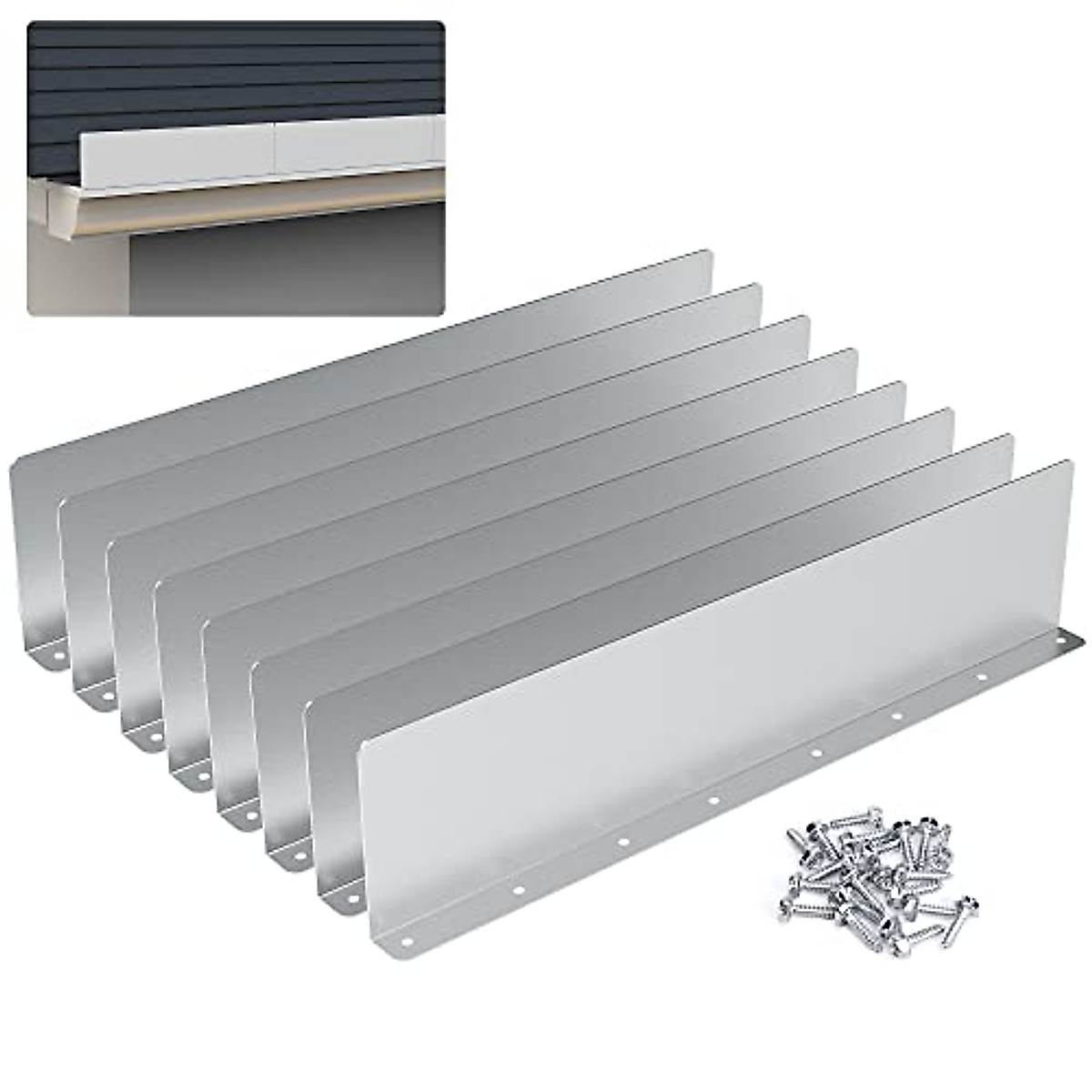 4 Pcs Gutter Valley Splash Guard,Straight Rain Diverter Roofing Gutter Guards,Rain Drip Gutter Guard for House Shingle Roofs Corner (4)