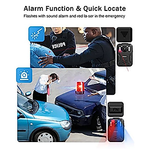 BOBLOV B4K2 128GB 4K Body Worn Camera with GPS, Two 3000mAh Batteries for 14-16hours Record, 4K Camcorders Video Camera with Charging Dock