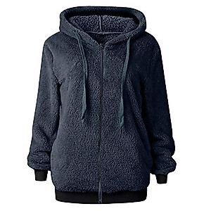 TozuoyouZ Clearance Women Hoodie Sweatshirt Long Sleeve Warm Winter Coat Jacket Pullover Outwear with Pockets (Dark Gray,4XL)