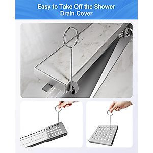HTOH 2 PCS Shower Drain Lifting Hook, 304 Stainless Steel Drain Key, for Taking Off Square/Linear Shower Drain Grate, Hair Catcher to Daily Clean，Linear Drain Opener/Removal Tool