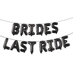 Brides Last Ride Bachelorette Nashville Bachelorette Party Decorations for Bridal Shower, Western Theme Party Decorations Kit, Cowgirl Bachelorette Party Decorations (BRIDES LAST RIDE Black)