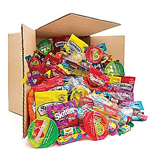 Assorted Candy Variety Pack 5 Pounds Over 200 Pieces, LIFE SAVERS, TWIZZLERS, Skittles, Sweetarts, Individually Wrapped Bulk Box
